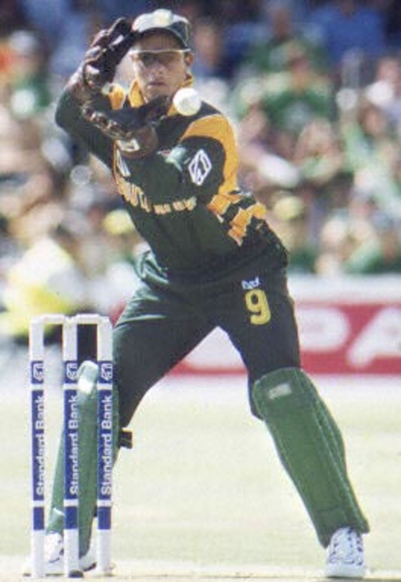 Jayasuriya looses his offstump to the delight of the South Africans | ESPNcricinfo.com