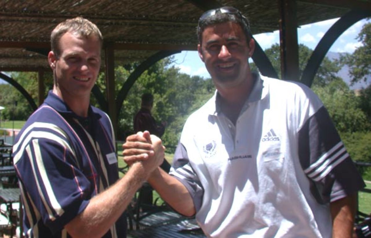 Shaking on the Discovery Knockout Challenge Dolphins captain Dale ...