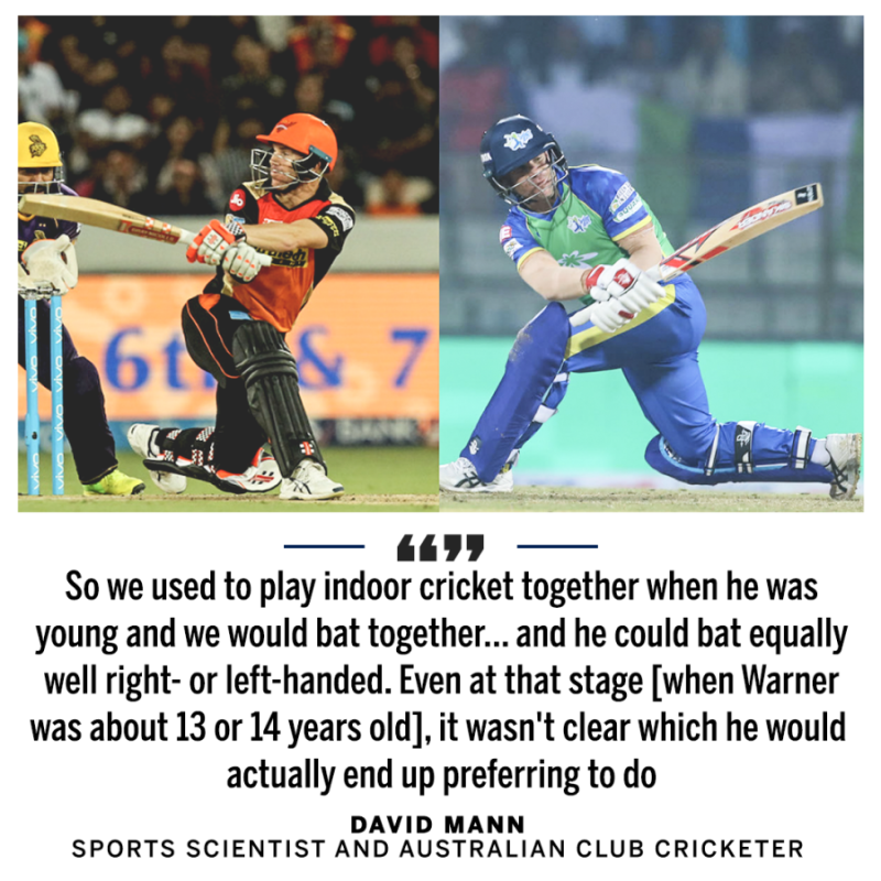 david warner batting technique