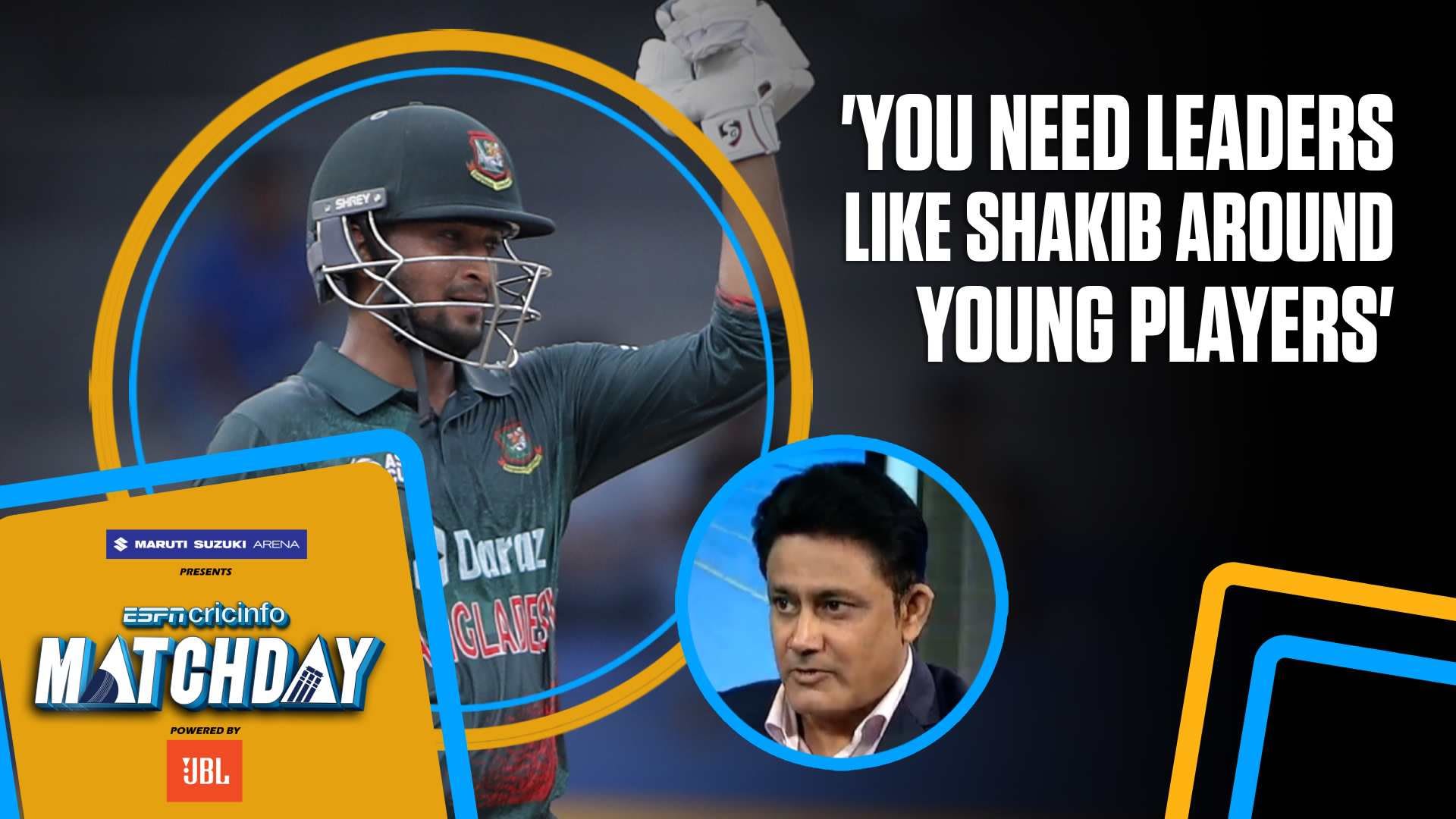 Kumble lauds senior-hand Shakib for handling the pressure | ESPNcricinfo.com