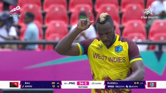 Watch Andre Russell take his 50th T20I wicket | ESPNcricinfo.com