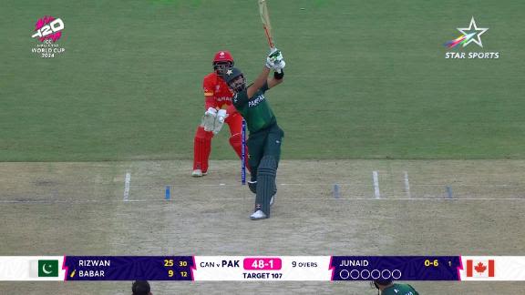 T20WC - Can vs Pak - WATCH - Babar Azam belts a straight six ...