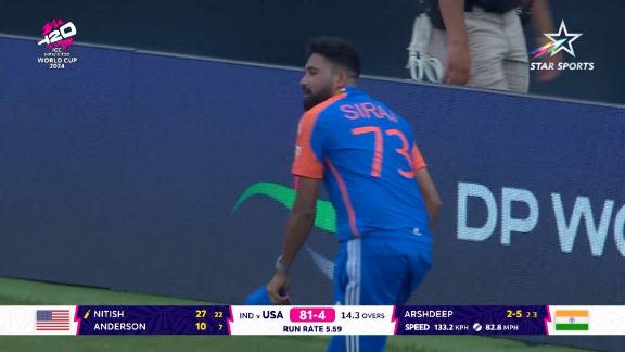 USA vs Ind - T20 World Cup 2024 - WATCH - Siraj pulls off a blinder on ...