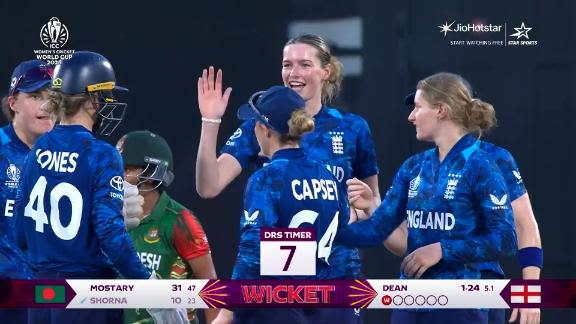 WWC Highlights, Ban vs Eng - Charlie Dean has Shorna Akter caught ...