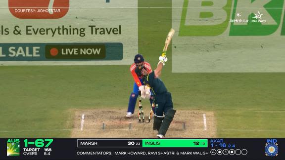 Aus vs Ind, 4th T20I - Axar Patel knocks over Josh Inglis' middle stump ...