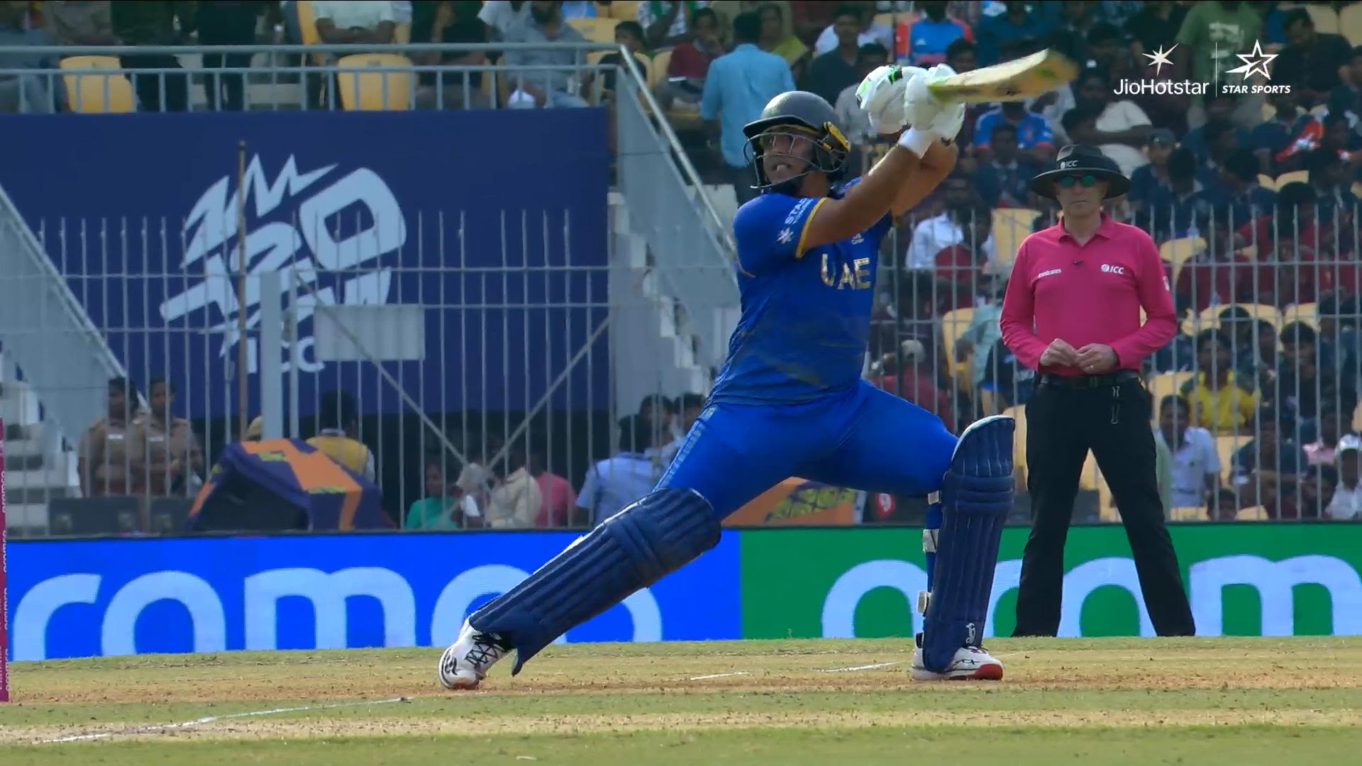World Cup 26 NZ vs UAE - Sharafu's innovative ramp against Ferguson ...