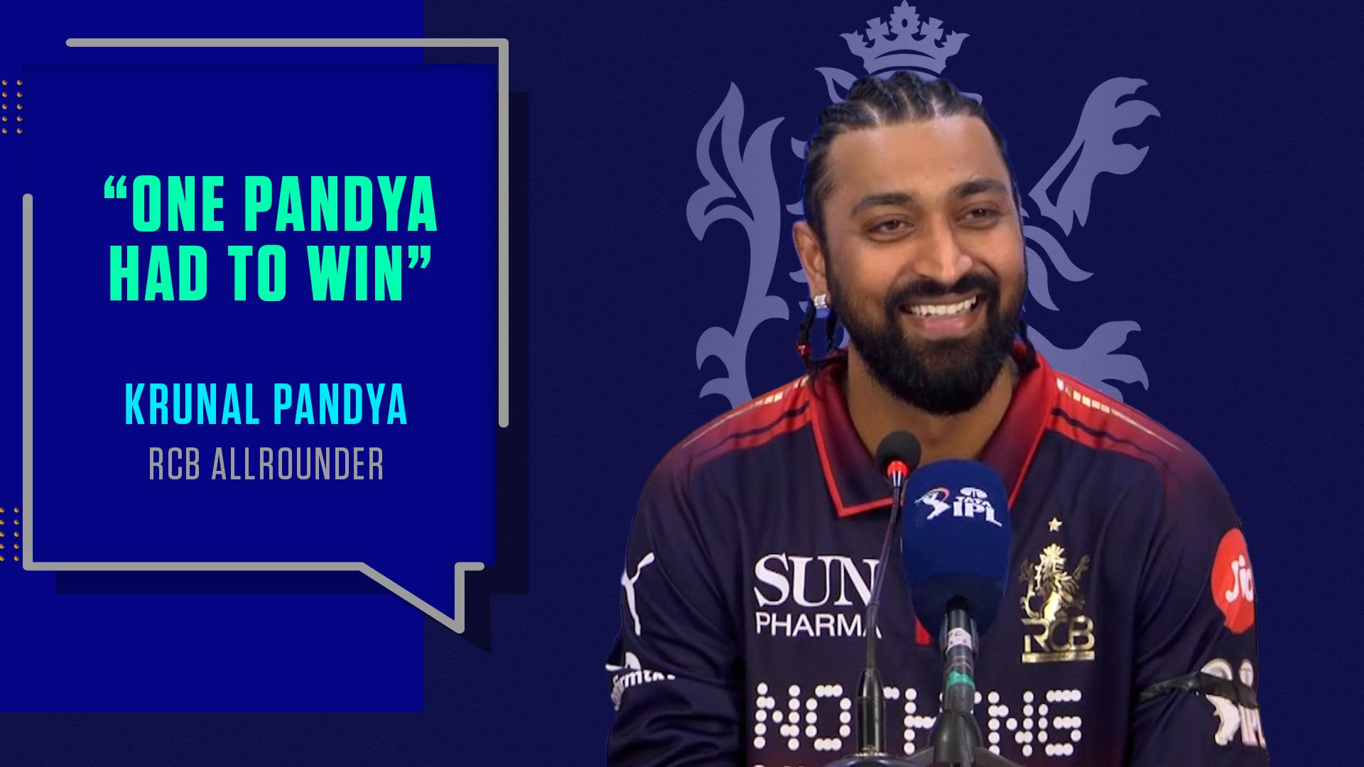 IPL 2026 - MI vs RCB - Krunal Pandya - 'It's very difficult for ...