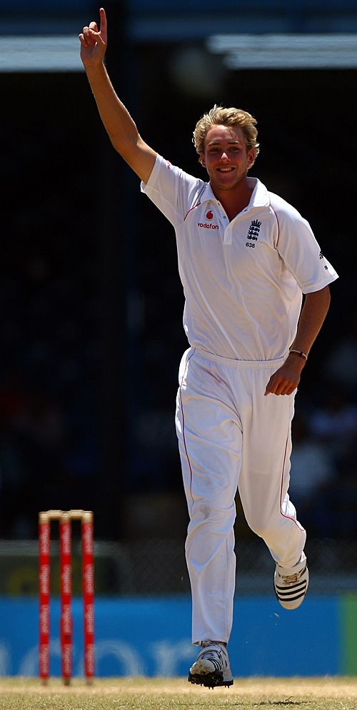 A smiling Stuart Broad at last, after dismissing Brendan Nash ...