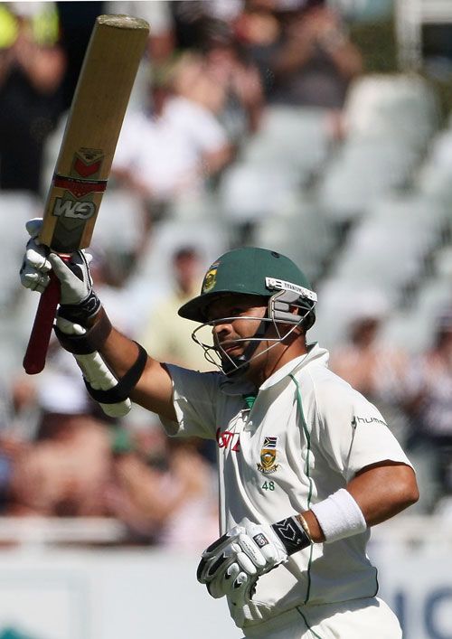Ashwell Prince acknowledges the crowd after reaching his half-century ...