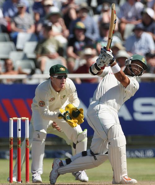 The lofted off-drive that brought up Ashwell Prince's century ...