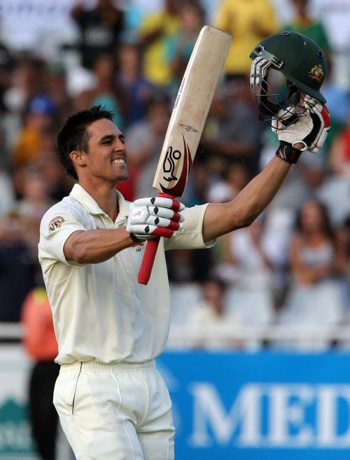 Mitchell Johnson savours the moment on reaching his maiden century ...