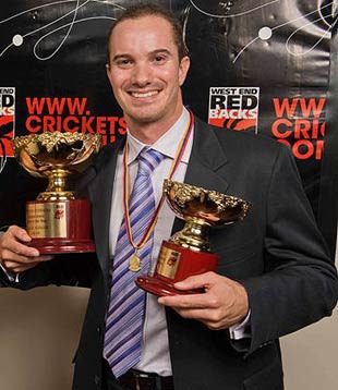 Michael Klinger with his awards | ESPNcricinfo.com