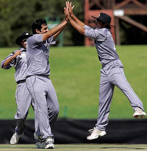 Zahid Shah and Owais Hameed celebrate | ESPNcricinfo.com