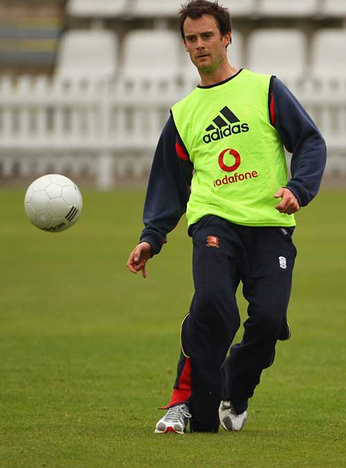 James Foster enjoys a game of football on the Nursery Ground ...