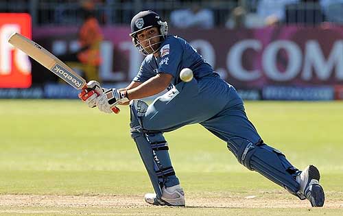 Rohit Sharma sweeps during his innings of 38 | ESPNcricinfo.com