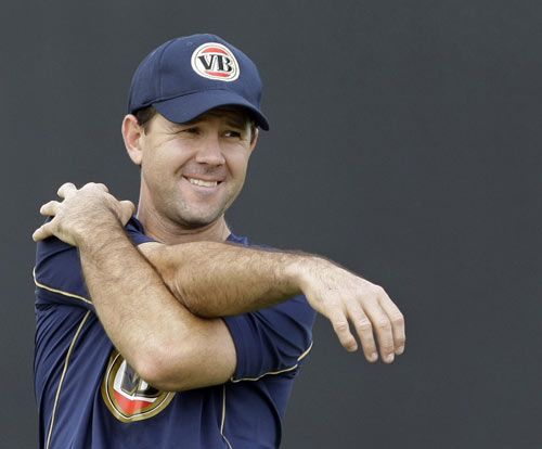 Ricky Ponting stretches during Australia's first training session of ...