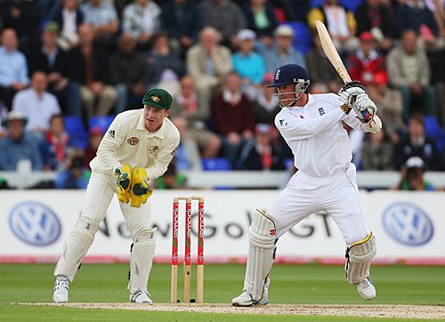 Graeme Swann cracks one square of the wicket | ESPNcricinfo.com