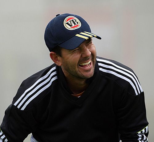 A smiling Ricky Ponting during Australia's net session at Edgbaston ...