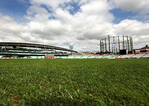 The outfield at The Oval before the start of the final Test ...
