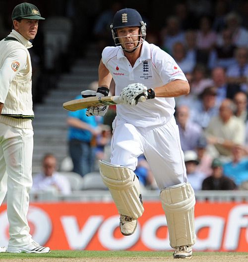 Off the mark: Jonathan Trott scores his first runs for England ...