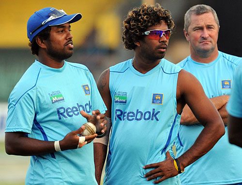 Malinga Bandara and Lasith Malinga at practice | ESPNcricinfo.com