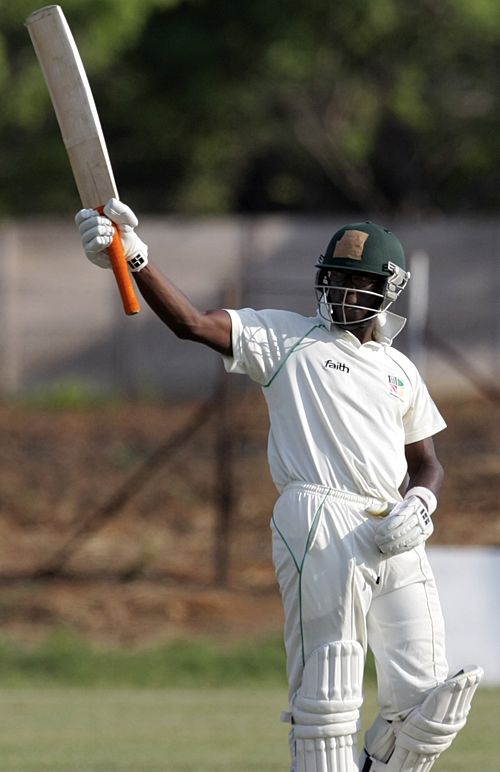 Vusi Sibanda acknowledges the crowd after reaching 150 | ESPNcricinfo.com