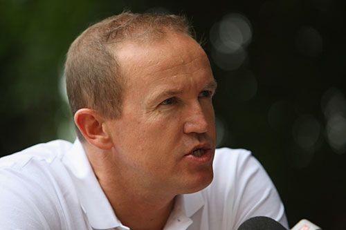 Andy Flower interacts with the press | ESPNcricinfo.com
