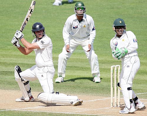 Tim McIntosh cuts during his half-century | ESPNcricinfo.com