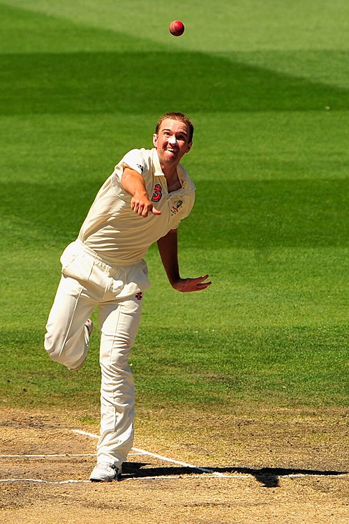 Eye on the ball: Nathan Hauritz delivered Australia a thumping victory ...