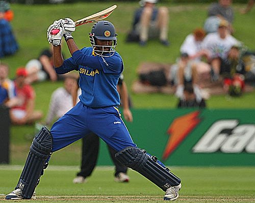 Dhanushka Gunathilleke cuts during his 69 | ESPNcricinfo.com