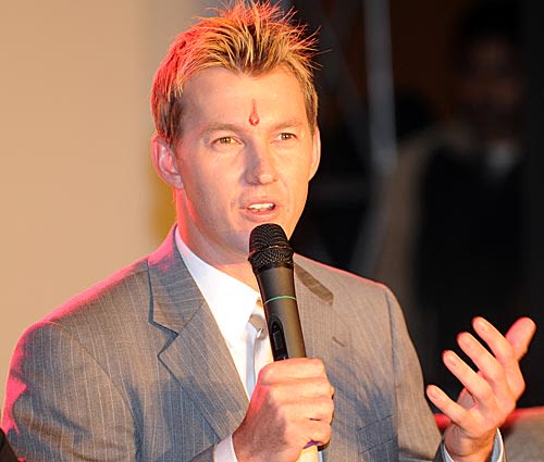 Brett Lee speaks at a promotional event in New Delhi | ESPNcricinfo.com