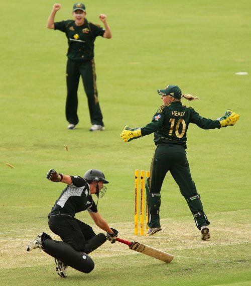 Rachael Haynes' direct hit ended Maria Fahey's innings on 12 ...
