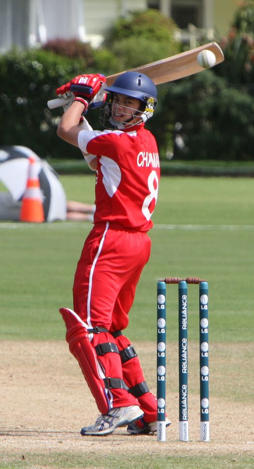Hong Kong Under-19's Mark Chapman fails to catch up with a short ball ...