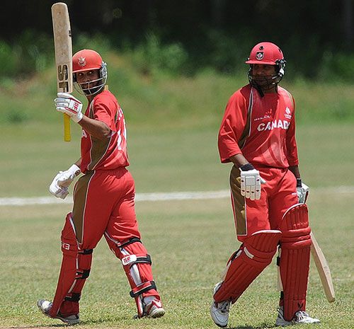 Ashish Bagai raises his bat after reaching fifty | ESPNcricinfo.com