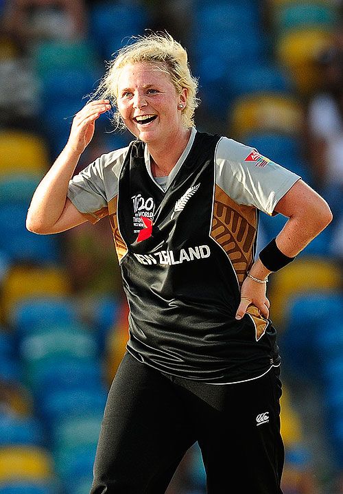 Lucy Doolan reacts with amazement as Aimee Watkins clings onto an ...