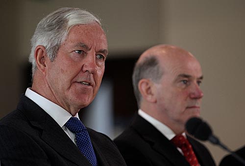 Paul Condon, the ICC Anti-Corruption Unit's outgoing chief, speaks to ...