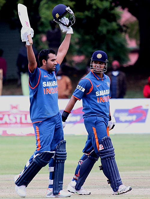 Rohit Sharma celebrates his second ton in a row | ESPNcricinfo.com