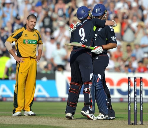 England survived a late collapse to seal a tense one-wicket victory ...