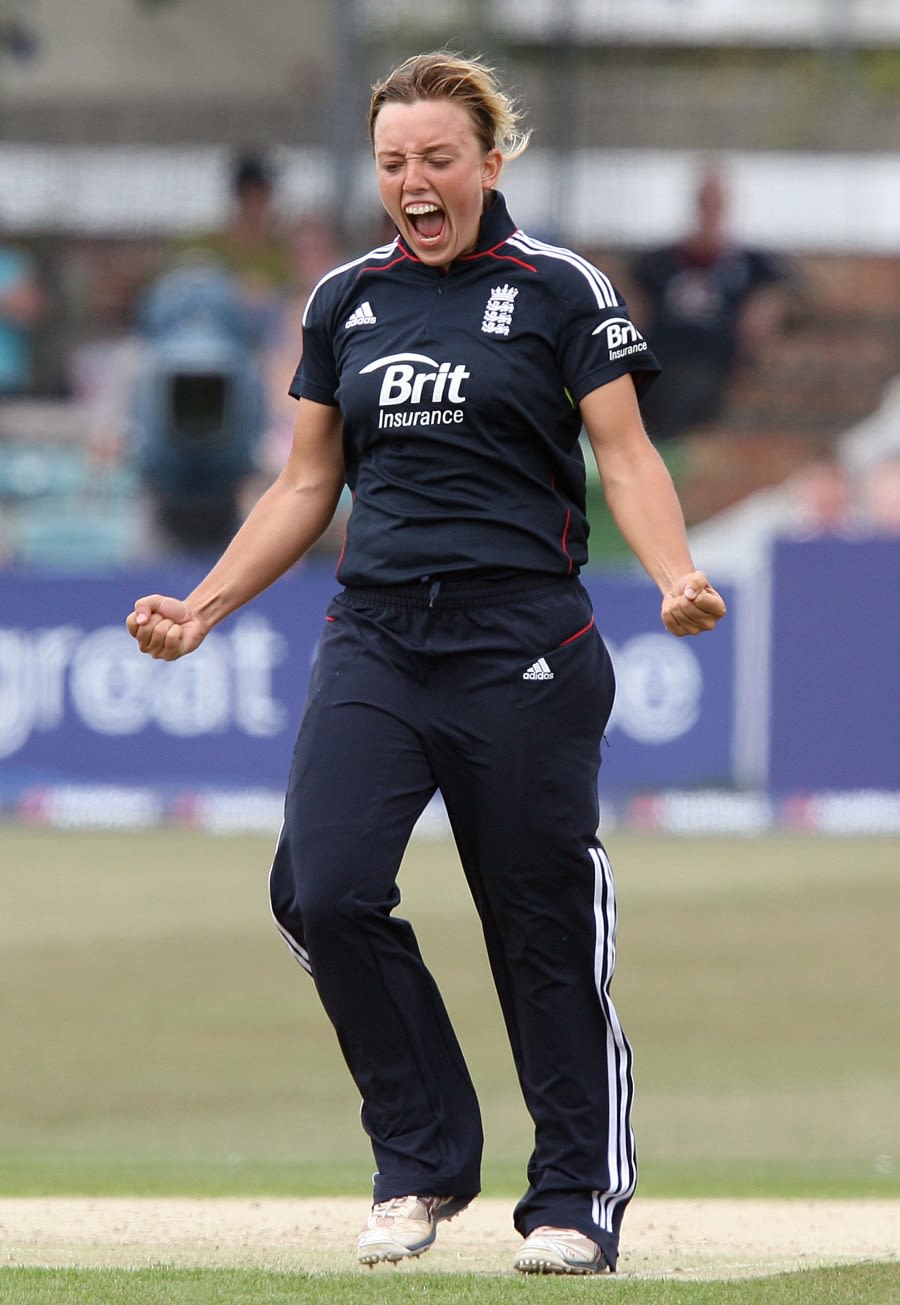 Danielle Hazell was England's leading bowler, picking up 3 for 16 ...