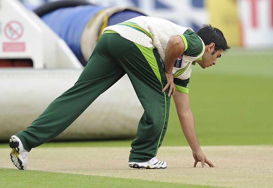 Salman Butt checks out the pitch at Trent Bridge | ESPNcricinfo.com
