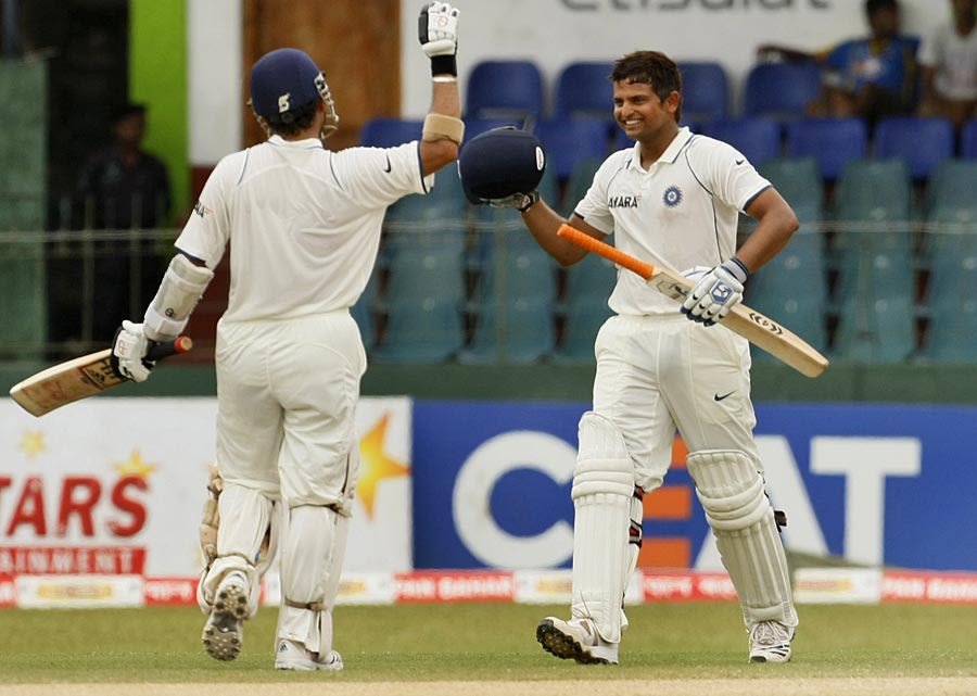 Suresh Raina celebrates his century on debut | ESPNcricinfo.com