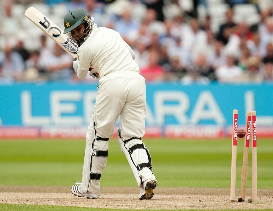 James Anderson bowled Imran Farhat with a full swinging delivery ...