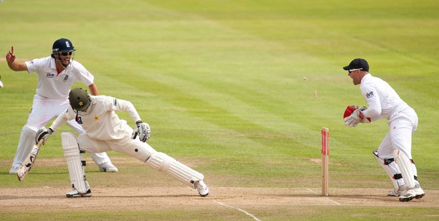 Matt Prior whips off the bails to stump Umar Amin | ESPNcricinfo.com