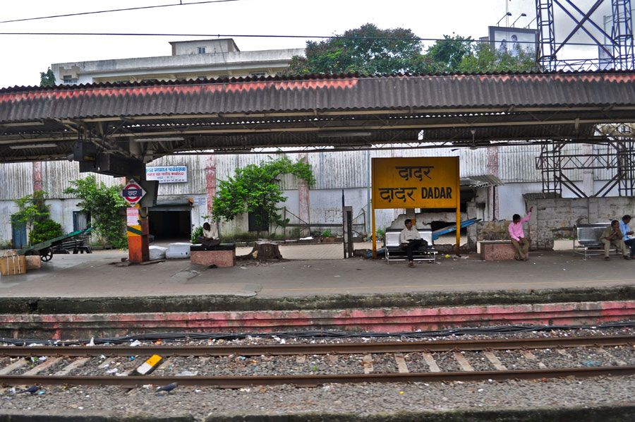 A platform at Dadar station, one of the busiest in the city ...