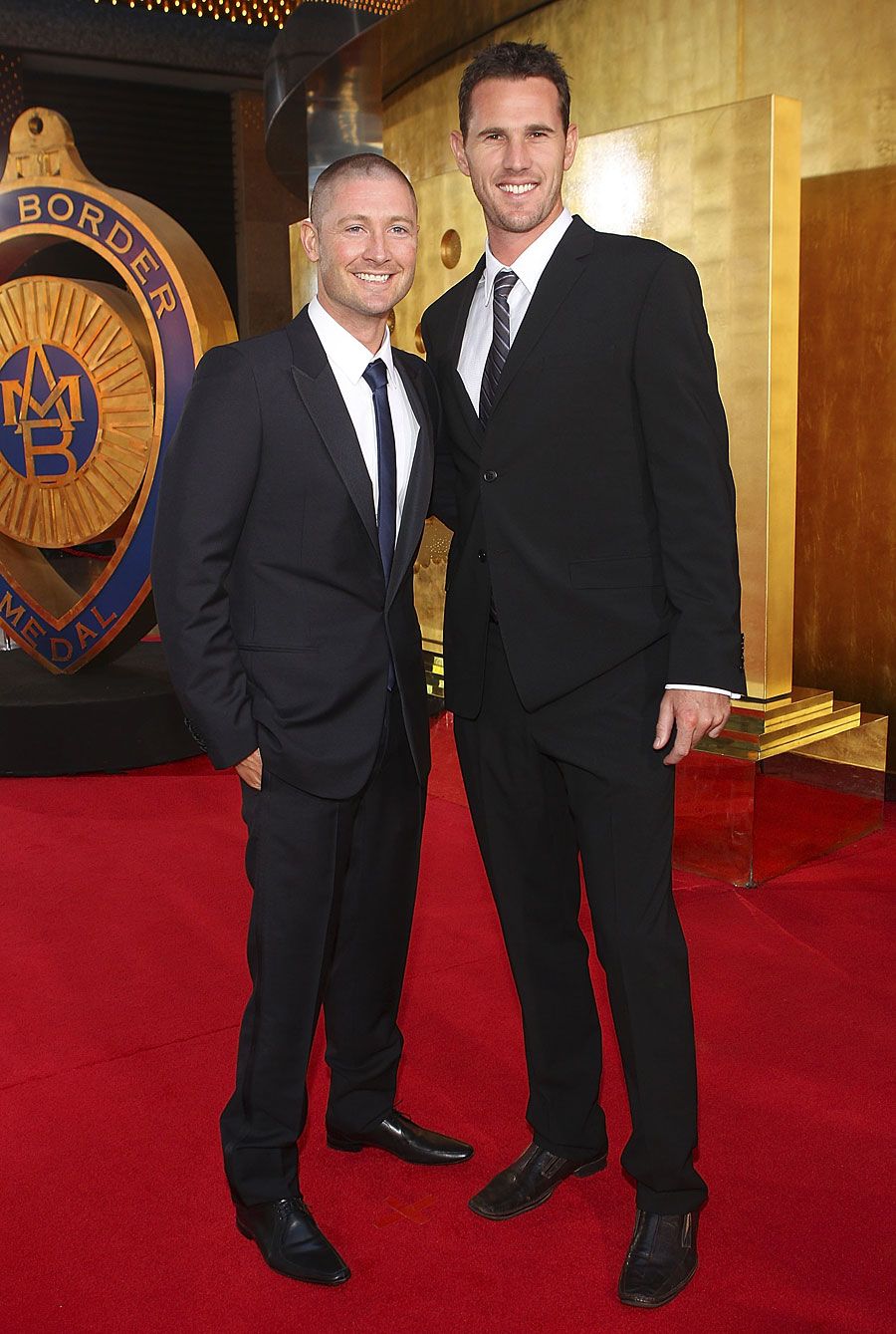 Michael Clarke and Shaun Tait pose together at the Allan Border Medal ...