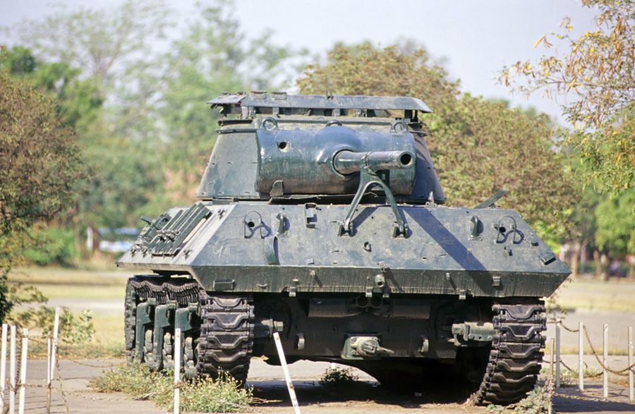 An Indian army tank near Chandigarh museum | ESPNcricinfo.com