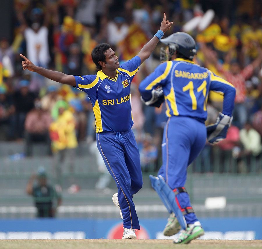 Angelo Mathews claimed the important wicket of Ian Bell | ESPNcricinfo.com