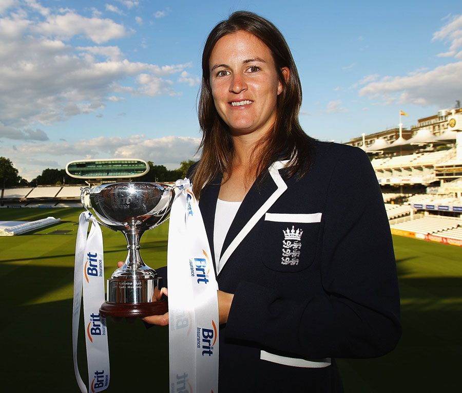 Lydia Greenway with the ECB award for women's cricketer of the year ...