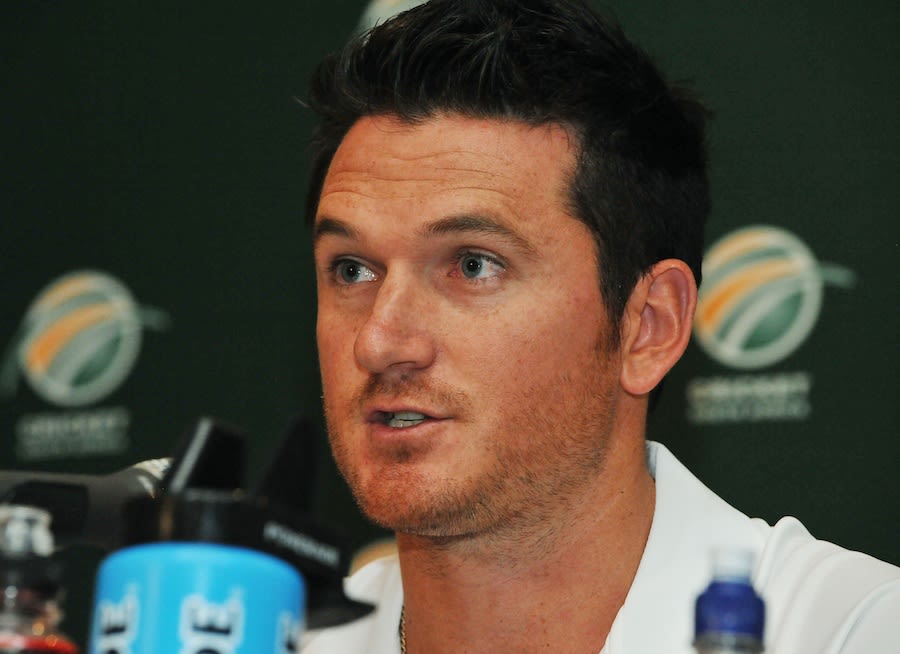 Graeme Smith at his first press conference since the World Cup ...