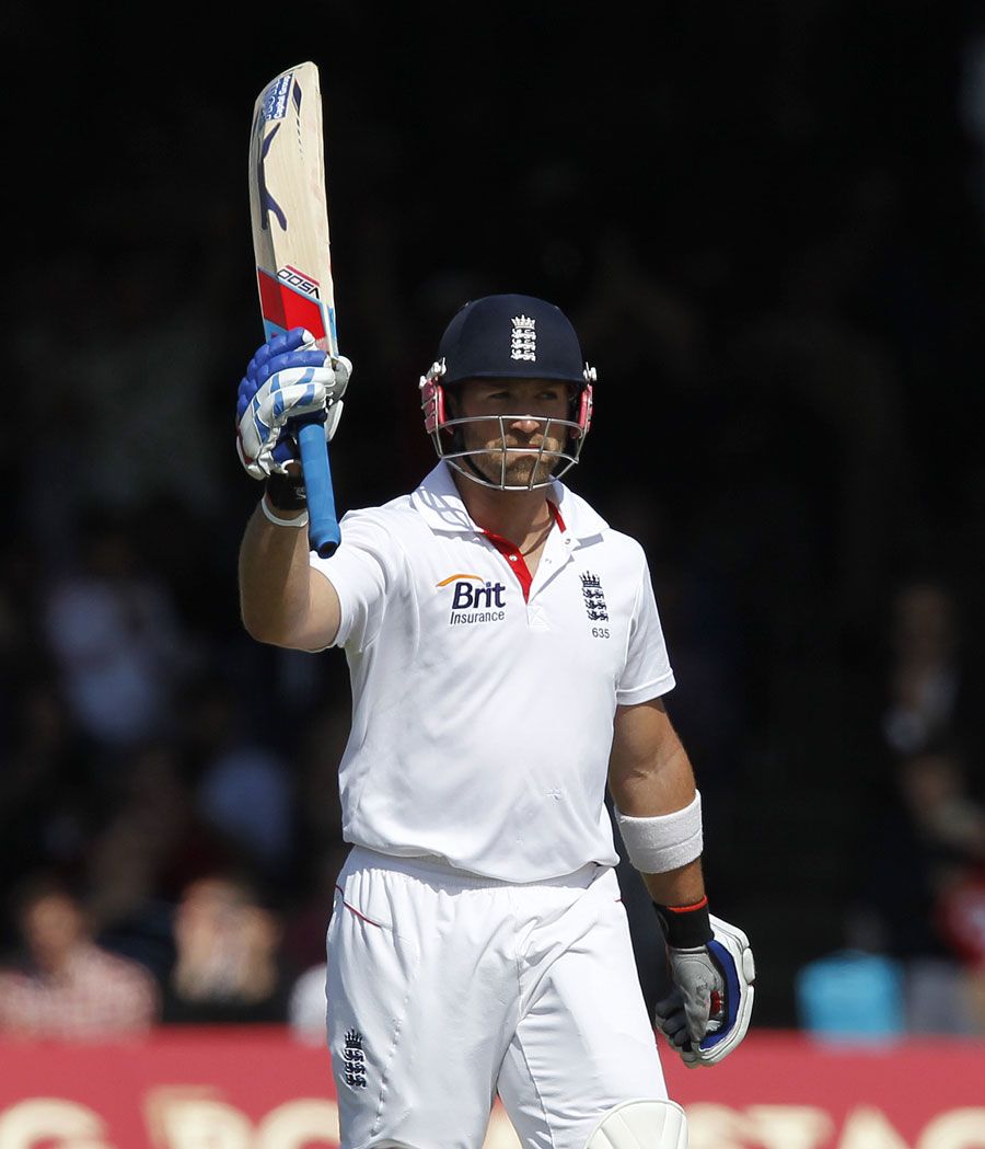 Matt Prior acknowledges the applause after getting to a fifty ...